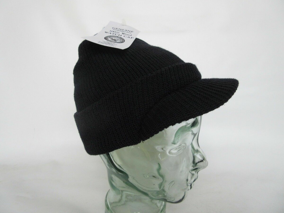 Original USA Army Watch Cap Navy Schirmmütze Strickmütze Beanie Hat B
