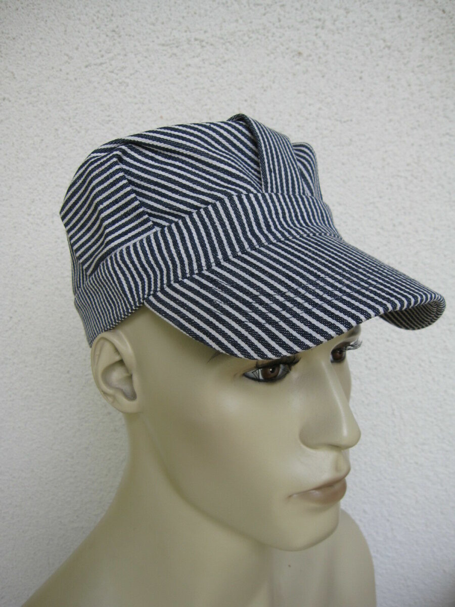 Hickory Stripe Slugger Cap Spitfire Hot Rod Rockabilly Railroad Vinta