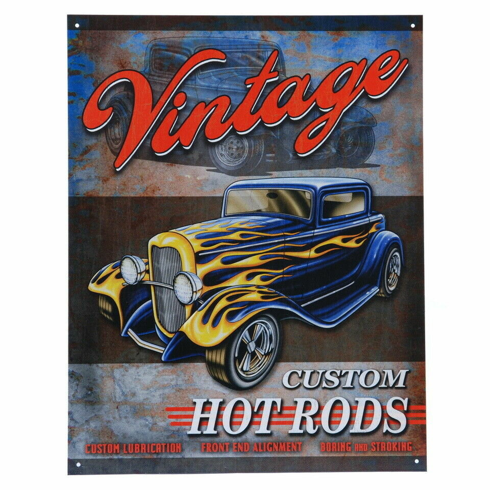 Metall Schild Vintage Hot Rod Sign Ratty US Car Nose Art Hot Rod V8 R