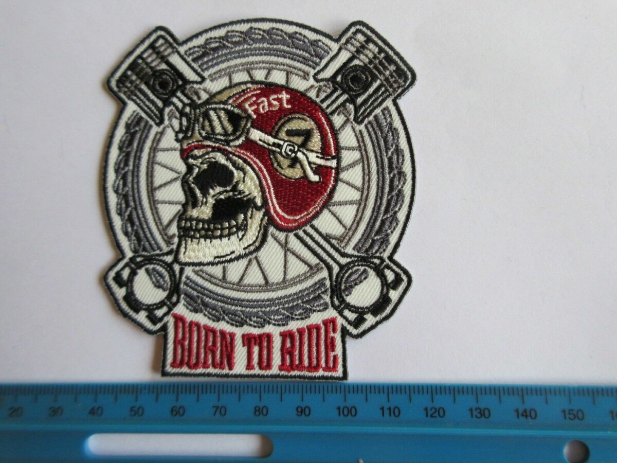 Patch Born to Ride Fast Biker Hot Rod Nose Art Rockabilly US Car Ratt