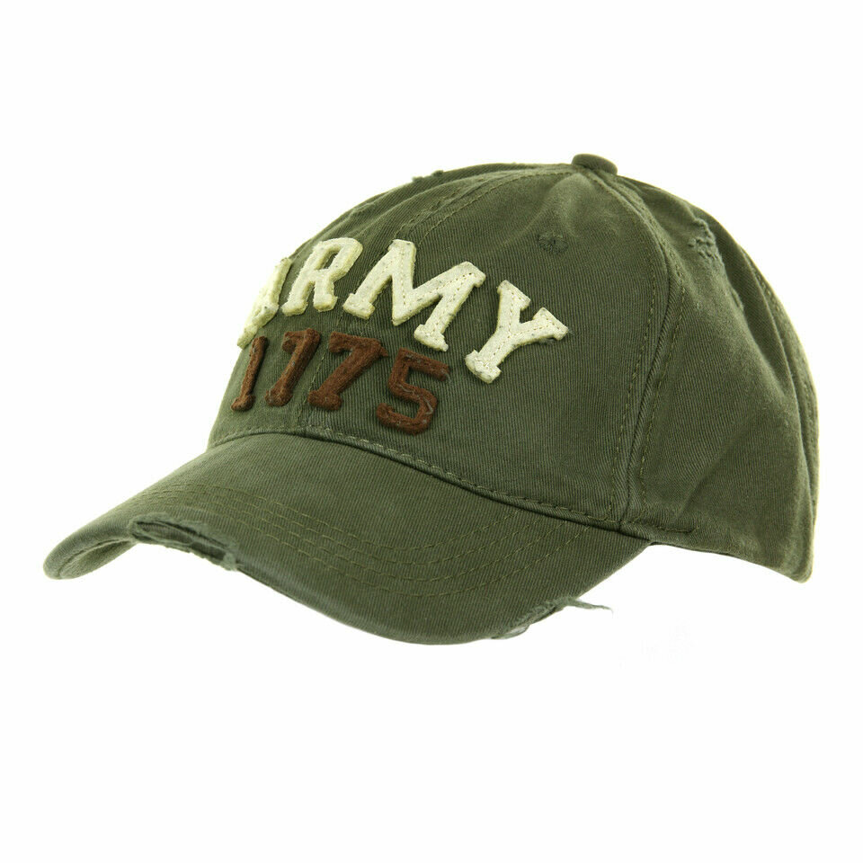 US Army Baseball Cap Oliv Stonewashed 1775 USMC Seals Navy Marines WK