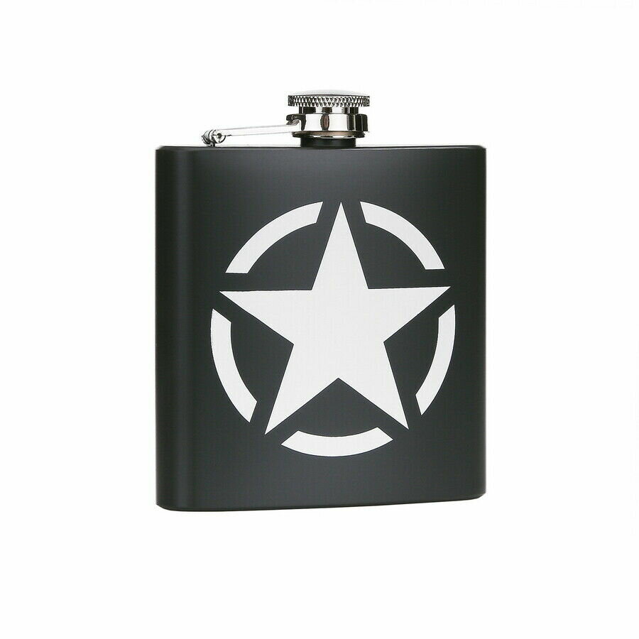 US Army Allied Star Flachmann Flask Schnapsflasche WWII D-Day Paratro