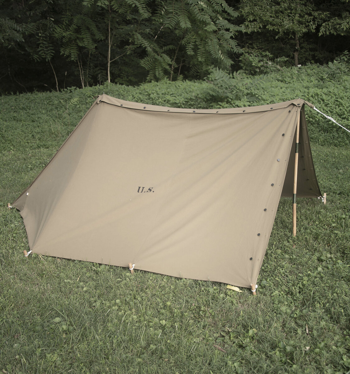 US Army Zelt Komplett mit Zeltstangen 1942 Tent Cover & Poles WWII WK