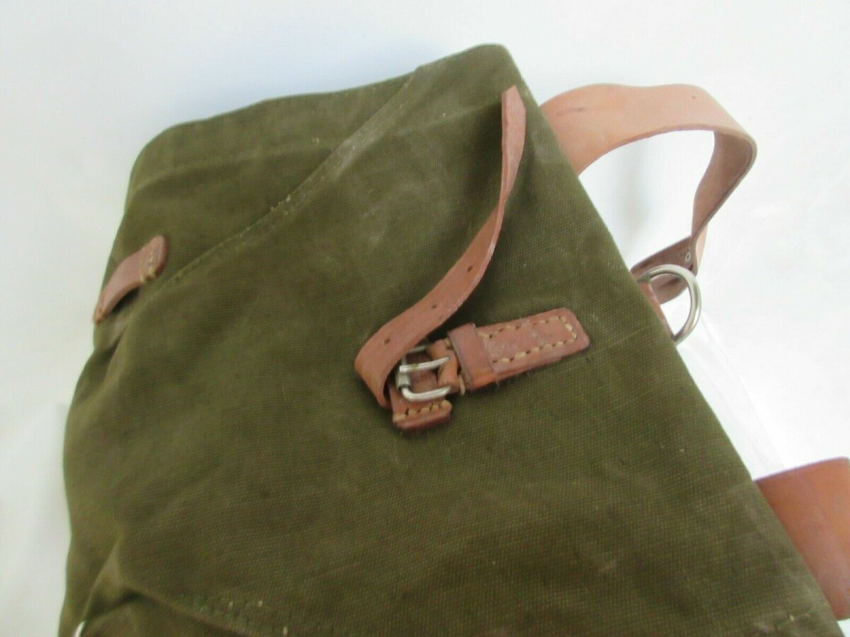 Armee Rucksack Backpack Kraxe Army Bag True Vintage Leather Canvas Ca