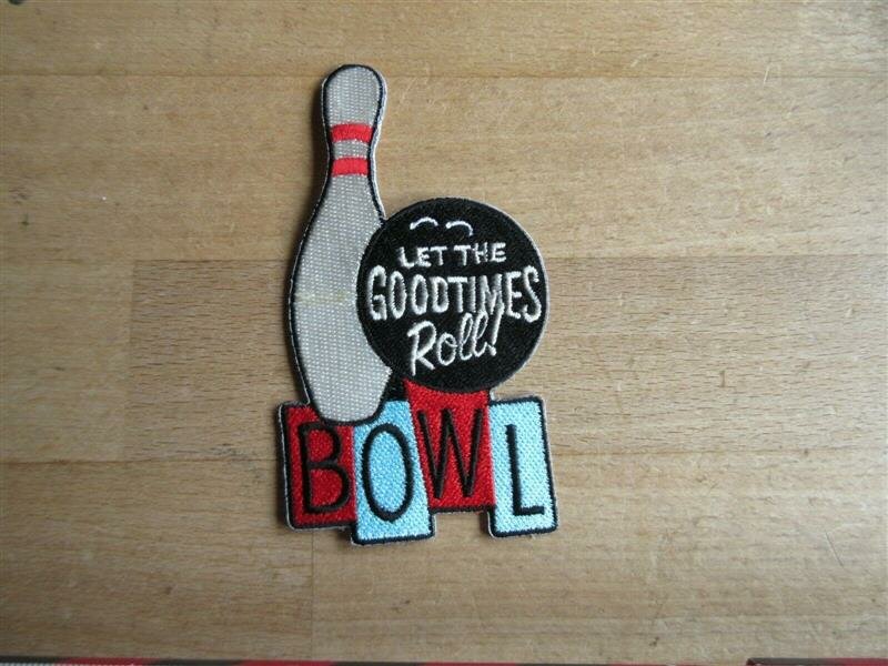 Bowling Patch Let the Goodtimes Roll Bowl Rockabilly Nose Art Basebal