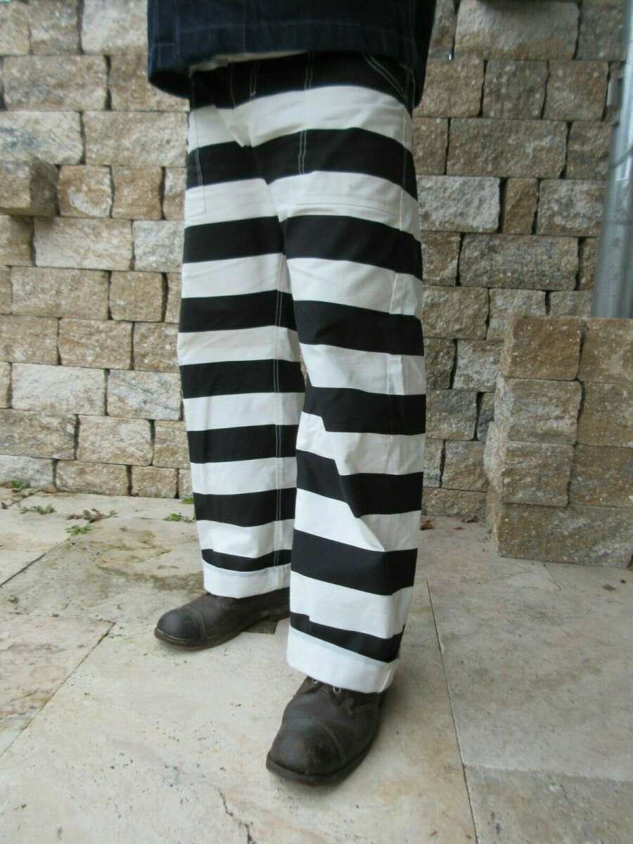 Prison Pant 14OZ Knast Gefängnis Hose Biker Trouser Bobber Chopper Ja