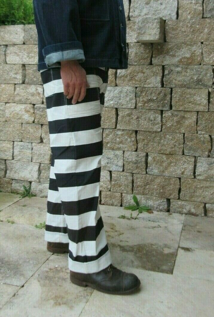 Prison Pant 14OZ Knast Gefängnis Hose Biker Trouser Bobber Chopper Ja
