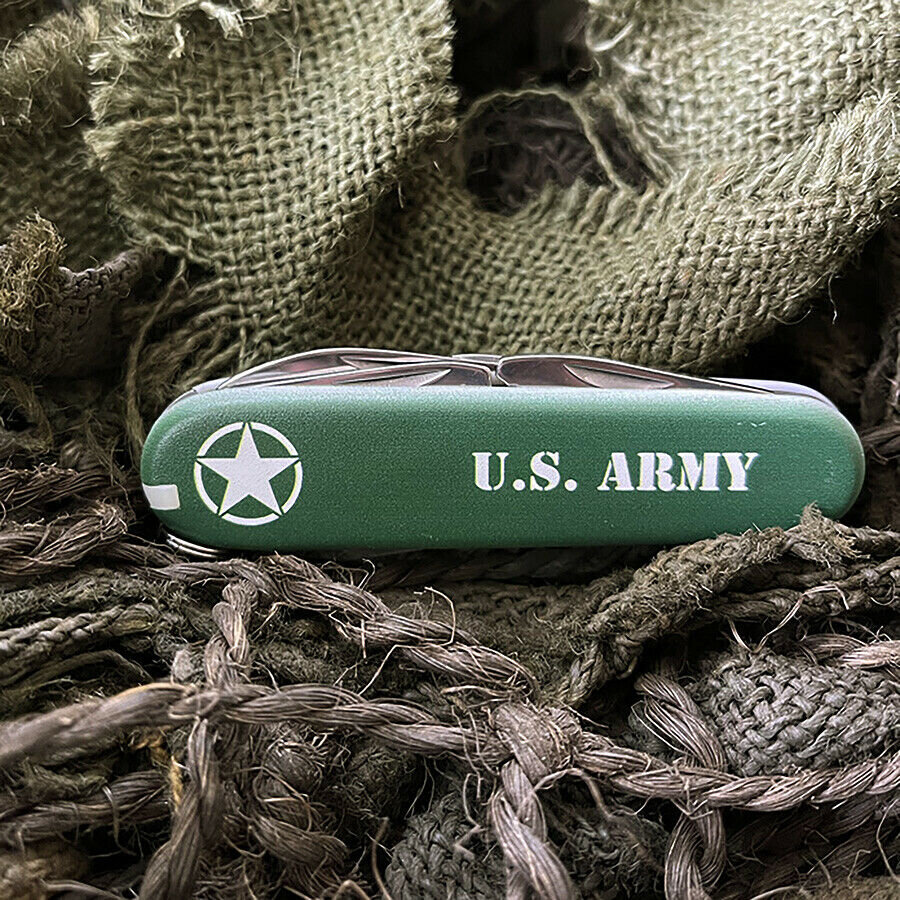 US Army Pocket Knife Taschenmesser Multitool D-Day Allied Star USMC U