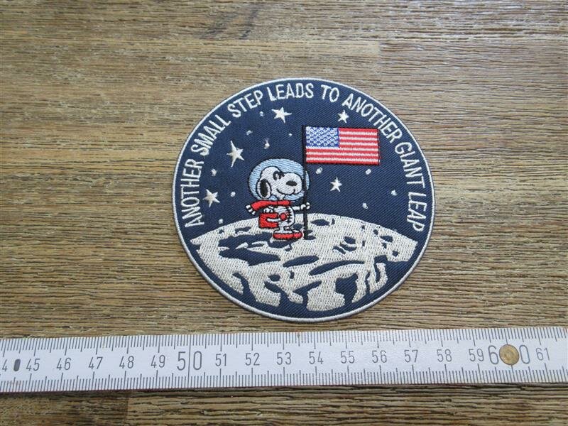 Patch US Army Snoopy Astronaut Apollo Another Small Step NASA Flightj