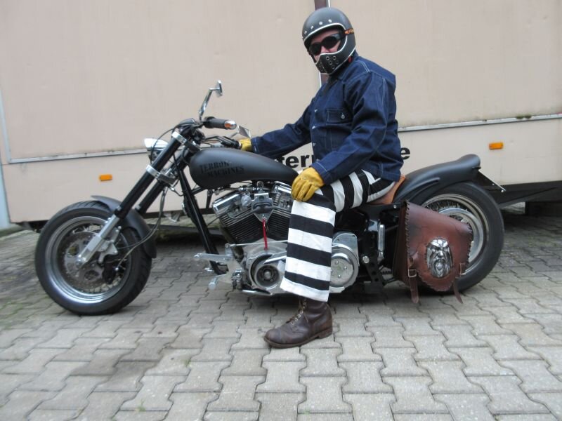 Prison Pants 14OZ Japan Style 5-Pocket Denim Trouser Biker Bobber Roc