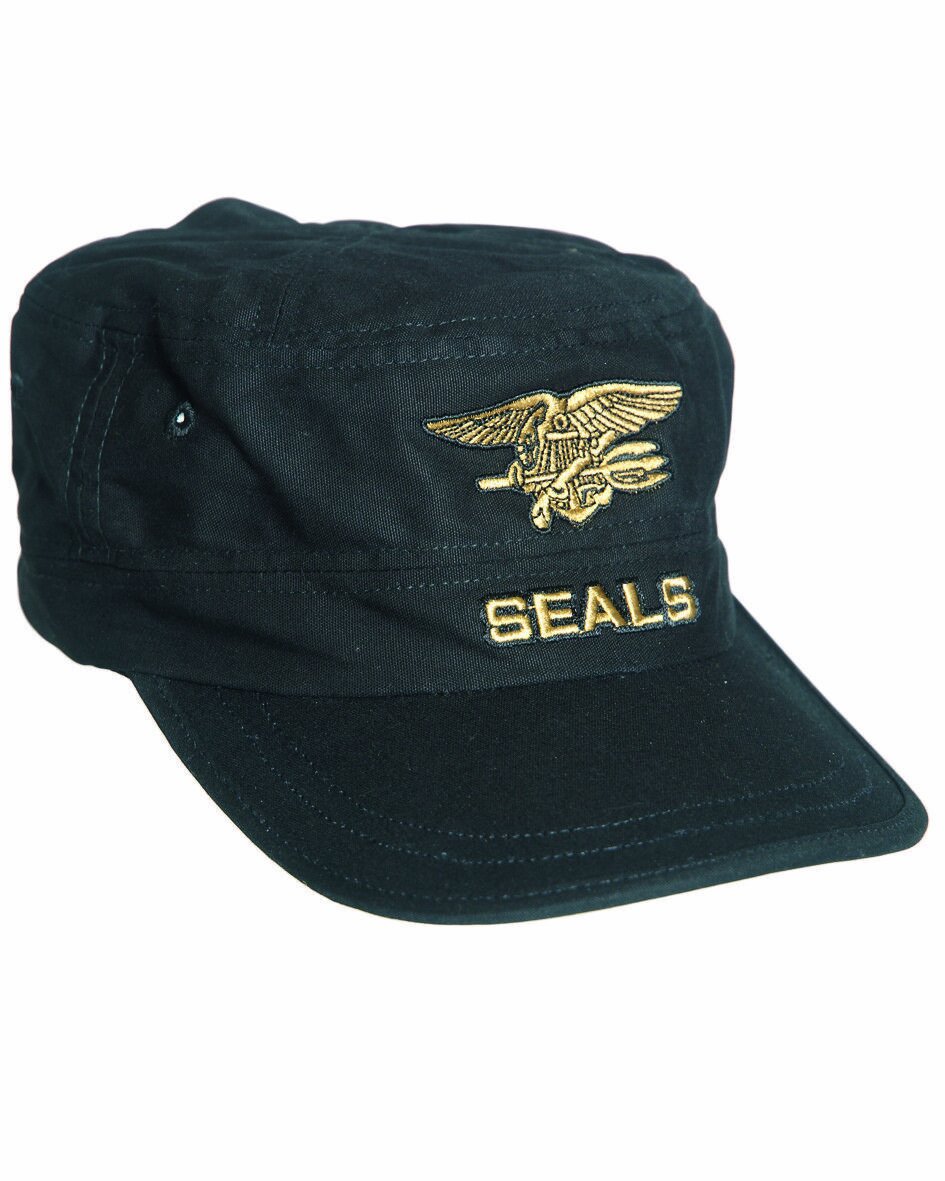 US Navy Seals Field Cap Black Feldmütze Eagle Anchor Seals Insignia C