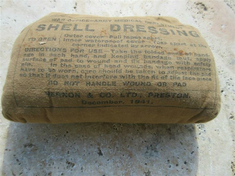 Verbandspäckchen british Army Shell Dressing First Aid Bandage WK2 WW