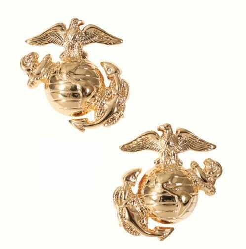 1 p. USMC Insignia Collar Badge Brass Screw Back - Ferromil - Shop