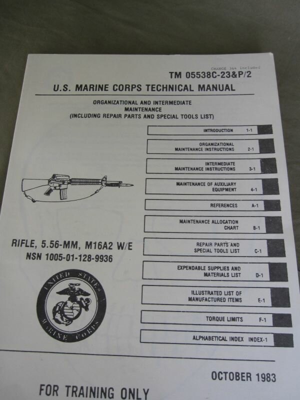 USMC Technical Manual TDV M16A2 - Ferromil - Shop