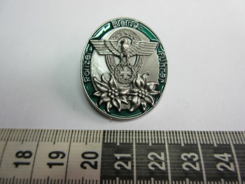 WH Polizei Bergführer Reichsadler Edelweiß Pin - Ferromil - Shop