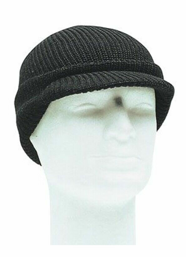 US Army Watch Cap Schwarz Schirmmütze Strickmütze WWII WK2 Beanie Hat